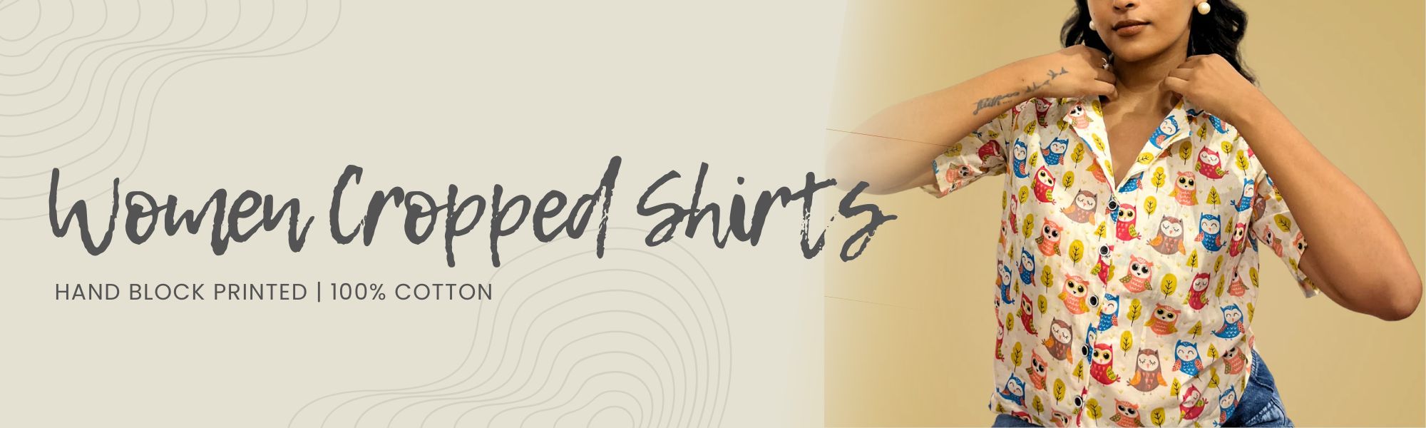 Crop Shirts for Womens | Printed Cropped Shirt | Lable Rahul Singh